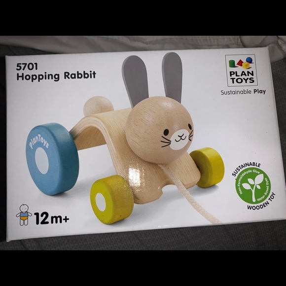 Toys | Plantoys Wooden Hopping Rabbit Push And Pull Toy | Poshmark